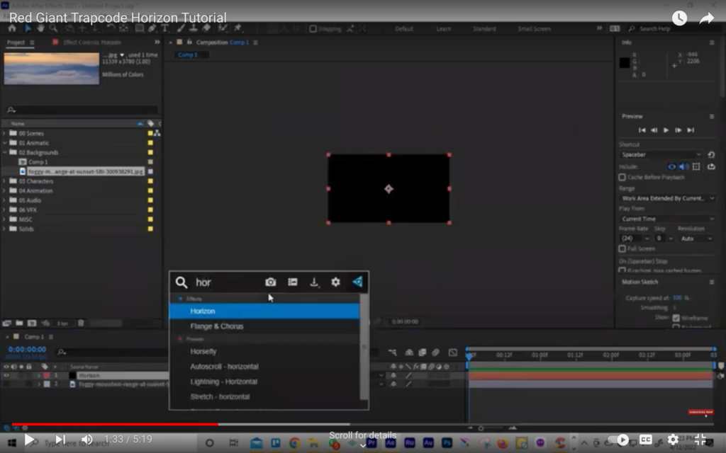 How to Use Red Giant Trapcode Horizon in After Effects - essencecartoon